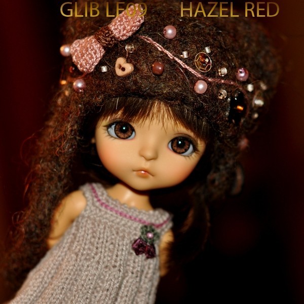 GLIB RED HAZEL 12LF09 EYES DOLL BJD BALL JOINTED DOLL LATI YELLOW PUKIFEE 12 mm