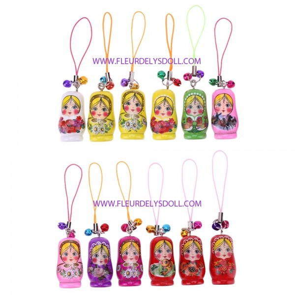 MINIATURE RUSSIAN DOLL KEYCHAIN FOR BJD DOLLS BARBIE BLYTHE PULLIP ...