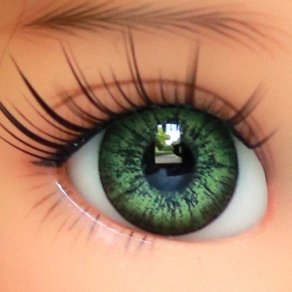 OVAL REAL EMERALD GREEN 14 mm GLASS EYES FOR DOLL BJD LATI YELLOW BEAR ...
