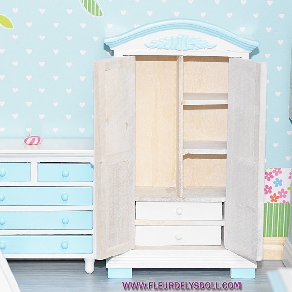 LOVELY WARDROBE CLOSET DOLLHOUSE DIORAMA BJD DOLL STODOLL OB11 AMY DOLL ...