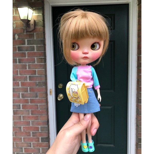 CARTABLE SAC A DOS SUMIKKOGURASHI MINIATURE POUPEE BJD LATI YELLOW ...