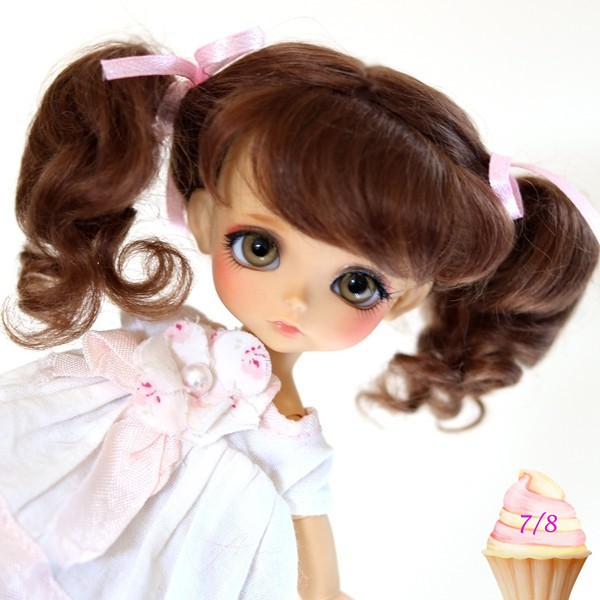 PERRUQUE MOHAIR COLINE DOLL WIG 7/8" POUPÉE BJD DIANNA EFFNER LITTLE ...