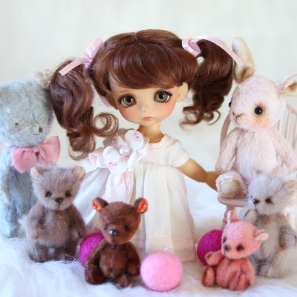 PERRUQUE MOHAIR COLINE DOLL WIG 7/8" POUPÉE BJD DIANNA EFFNER LITTLE ...