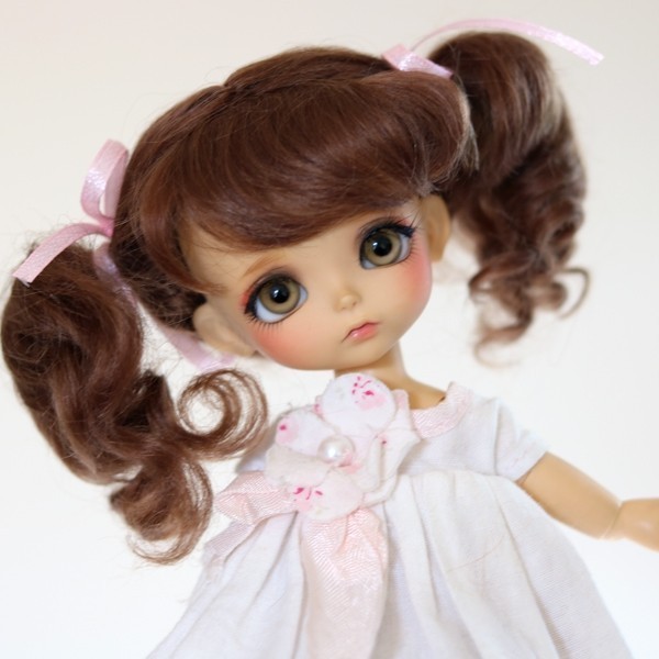 PERRUQUE MOHAIR COLINE DOLL WIG 7/8" POUPÉE BJD DIANNA EFFNER LITTLE ...