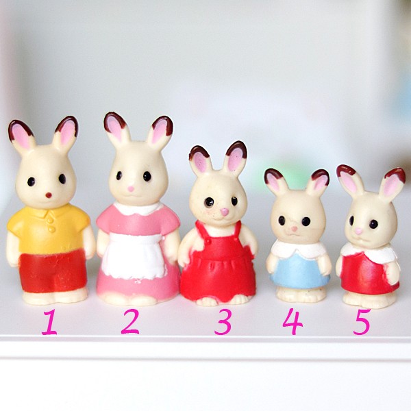 TINY SYLVANIAN BUNNY DOLL MINIATURE BARBIE BJD STODOLL OB11 LATI YELLOW ...