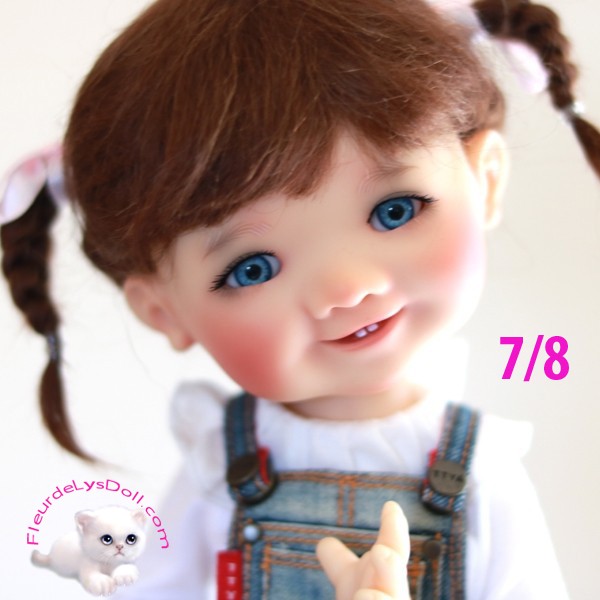 MOHAIR MAELYS BROWN 7/8" DOLL WIG FOR BJD DOLL DIANNA EFFNER LITTLE ...