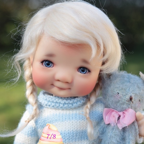 MOHAIR MAFALDA 7/8" DOLL WIG FOR BJD DOLL DIANNA EFFNER LITTLE DARLING ...