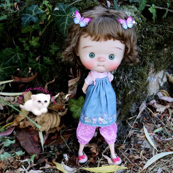 ROBE TOP + BLOOMER + SERRE TETE FAIT MAIN PAR MIORI POUR POUPÉE QBABY ...