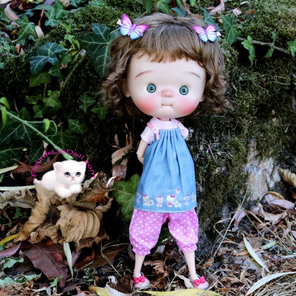 ROBE TOP + BLOOMER + SERRE TETE FAIT MAIN PAR MIORI POUR POUPÉE QBABY ...