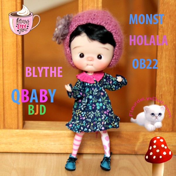 HAND MADE BONBON DRESS FOR QBABY BJD MONST HOLALA DOLLS BLYTHE OBITSU ...