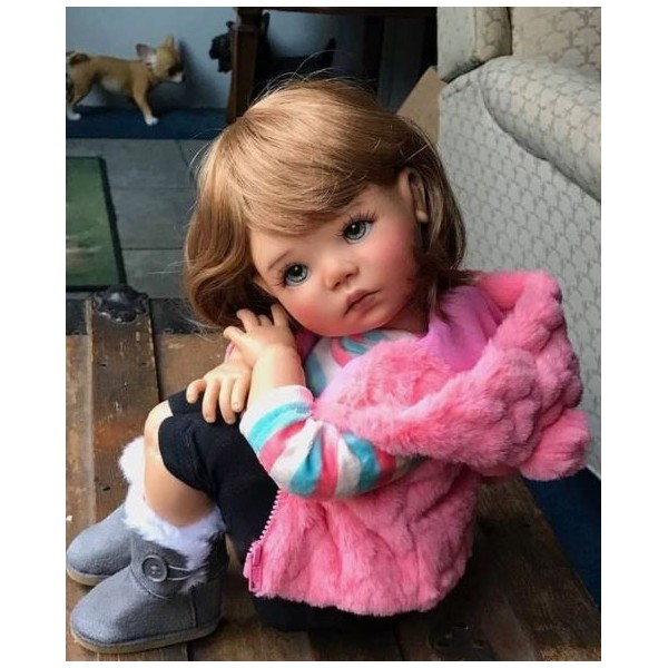 MONIQUE DOLL WIG BOB DORIS LIGHT CARROT 12/13 FOR BJD MEADOWDOLLS 18 ...