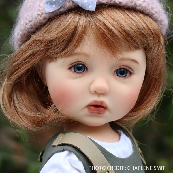 MONIQUE DOLL WIG BOB DORIS LIGHT CARROT 12/13 FOR BJD MEADOWDOLLS 18 ...