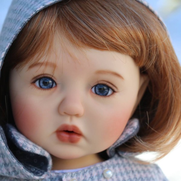 MONIQUE DOLL WIG BOB DORIS LIGHT CARROT 12/13 FOR BJD MEADOWDOLLS 18 ...