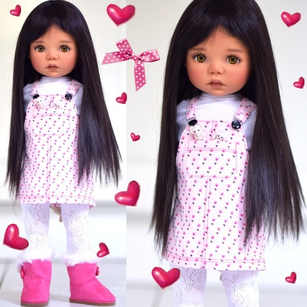 MONIQUE DOLL WIG PEGGY DARK BROWN 12/13 FOR BJD MEADOWDOLLS SAFFI ...