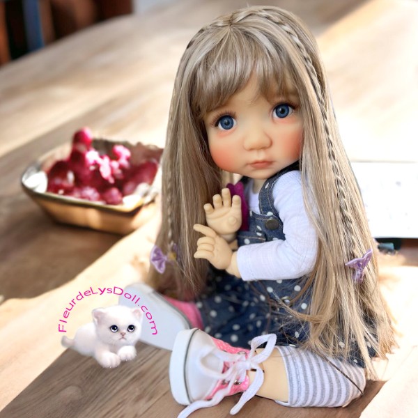 DOLL WIG CUSTOM MATHILDE 10.11 BJD QBABY DOLL MEADOWDOLLS MAE AYA ZWERGNASE BLYTHE QBABY ...