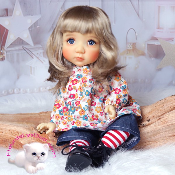 BISCOTTE BLOND GINGER DOLL WIG 9.10" POUPÉE BJD QBABY RODGERDOLL ...