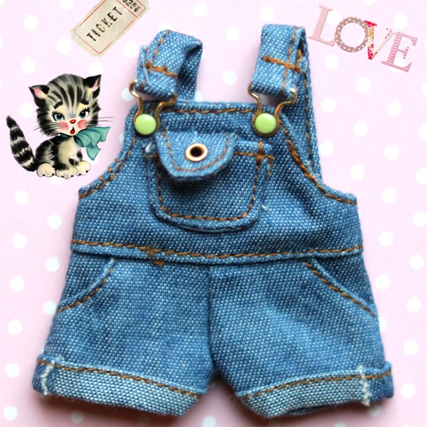 DENIM SPRING OVERALL FOR BJD DOLL OB11 STODOLL AMYDOLL MEADOWDOLLS NUNU ...