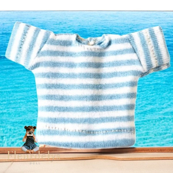 BLUE & WHITE TEE SHIRT OUTFIT FOR BJD OB11 STODOLL AMYDOLL LATI WHITE ...